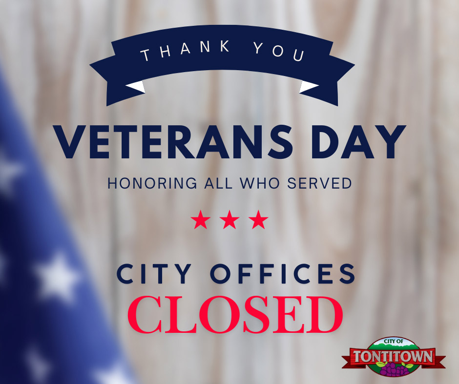 Veteran’s Day Notice | City of Tontitown, Arkansas